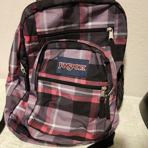 Jansport | Bags | Jansport Pink And Black Plaid Large Backpack | Poshmark